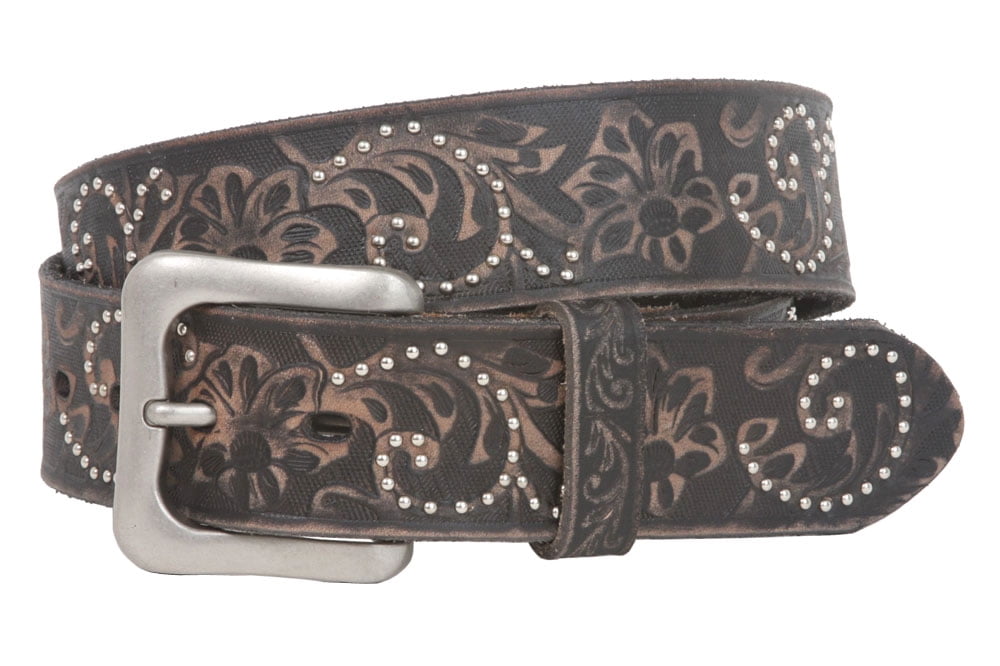 Snap On 1 1/2" Soft Hand Vintage Cowhide Full Grain Leather Floral ...