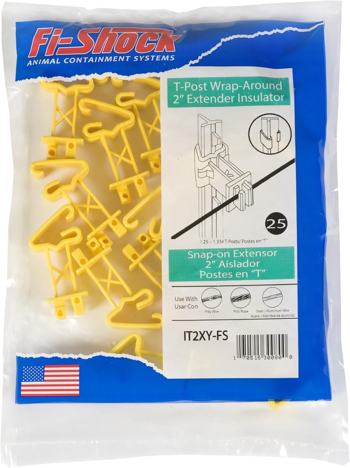 Snap-On Extender T-Post Insulator, 2-Inch, 25 Count - Walmart.com
