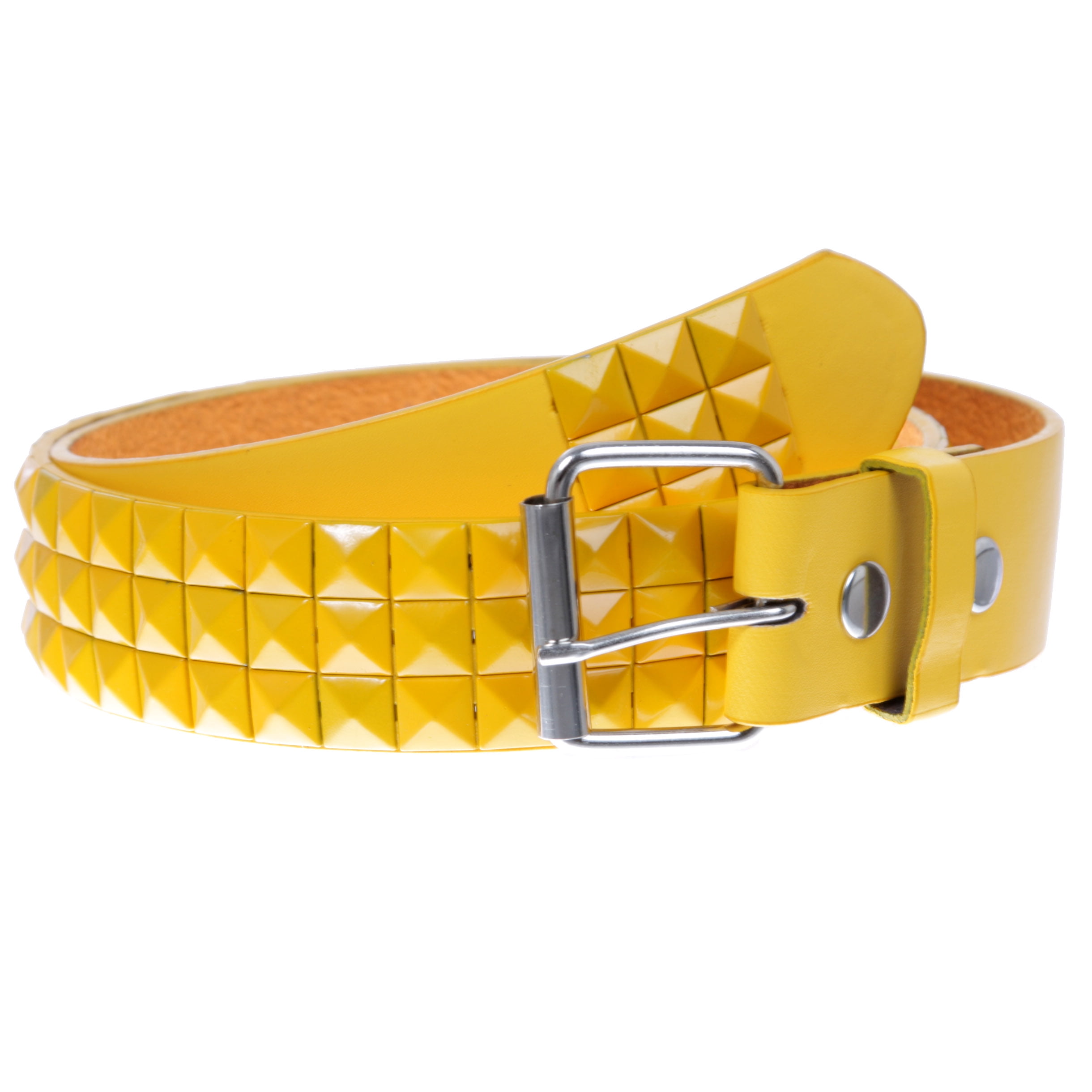 Snap On Punk Rock Star Pyramid Studded Checker Board Leather Belt ...