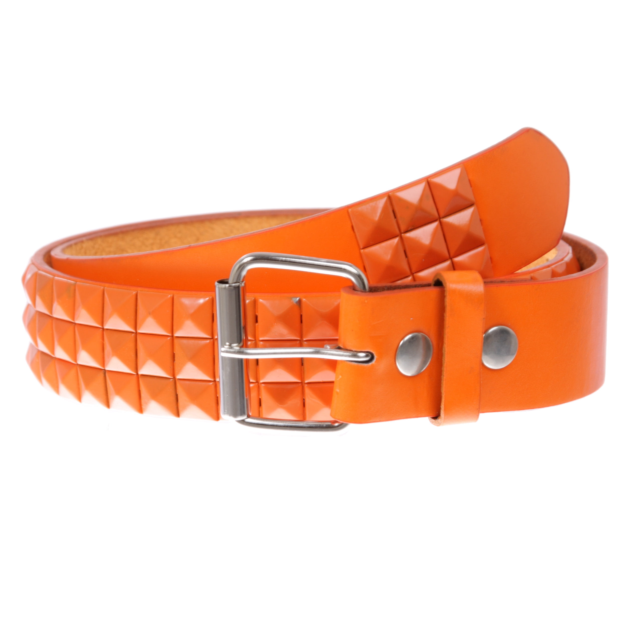 Snap On Punk Rock Star Pyramid Studded Checker Board Leather Belt ...