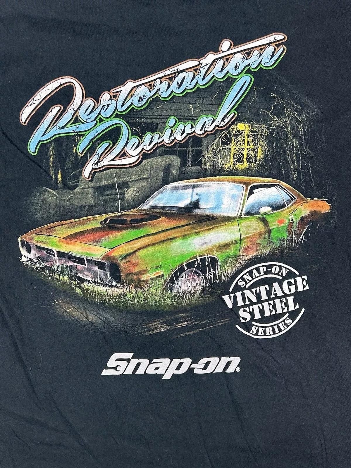 Snap On Tools Shirt Tee Muscle Car Restoration Revival Black Mens L ...
