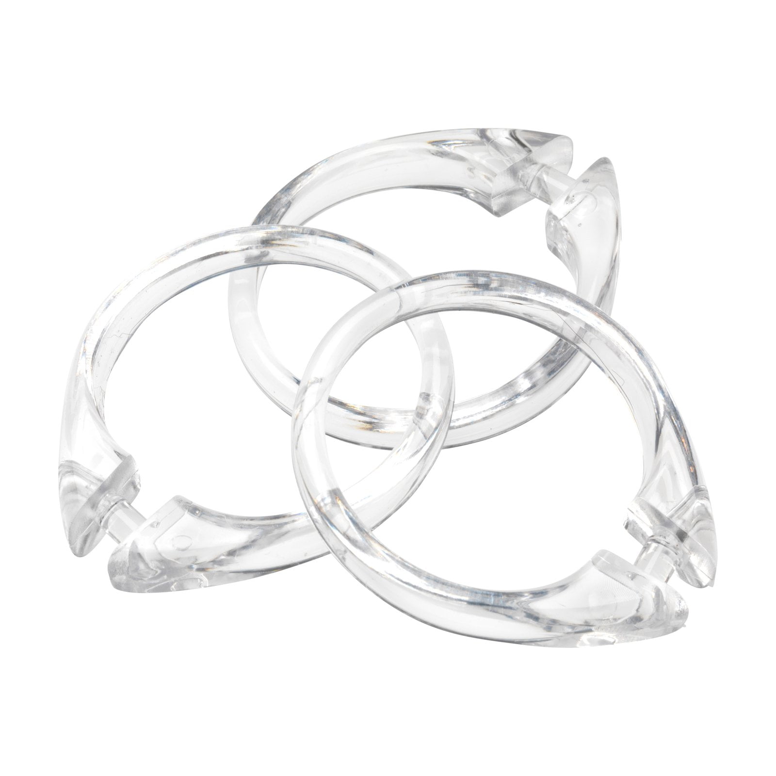 "Snap" Plastic Shower Curtain Hooks in Super Clear - Walmart.com