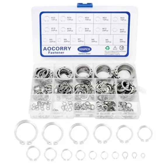 Snap Rings Assortment Kit 335Pcs External Retaining Rings 15 Size C ...