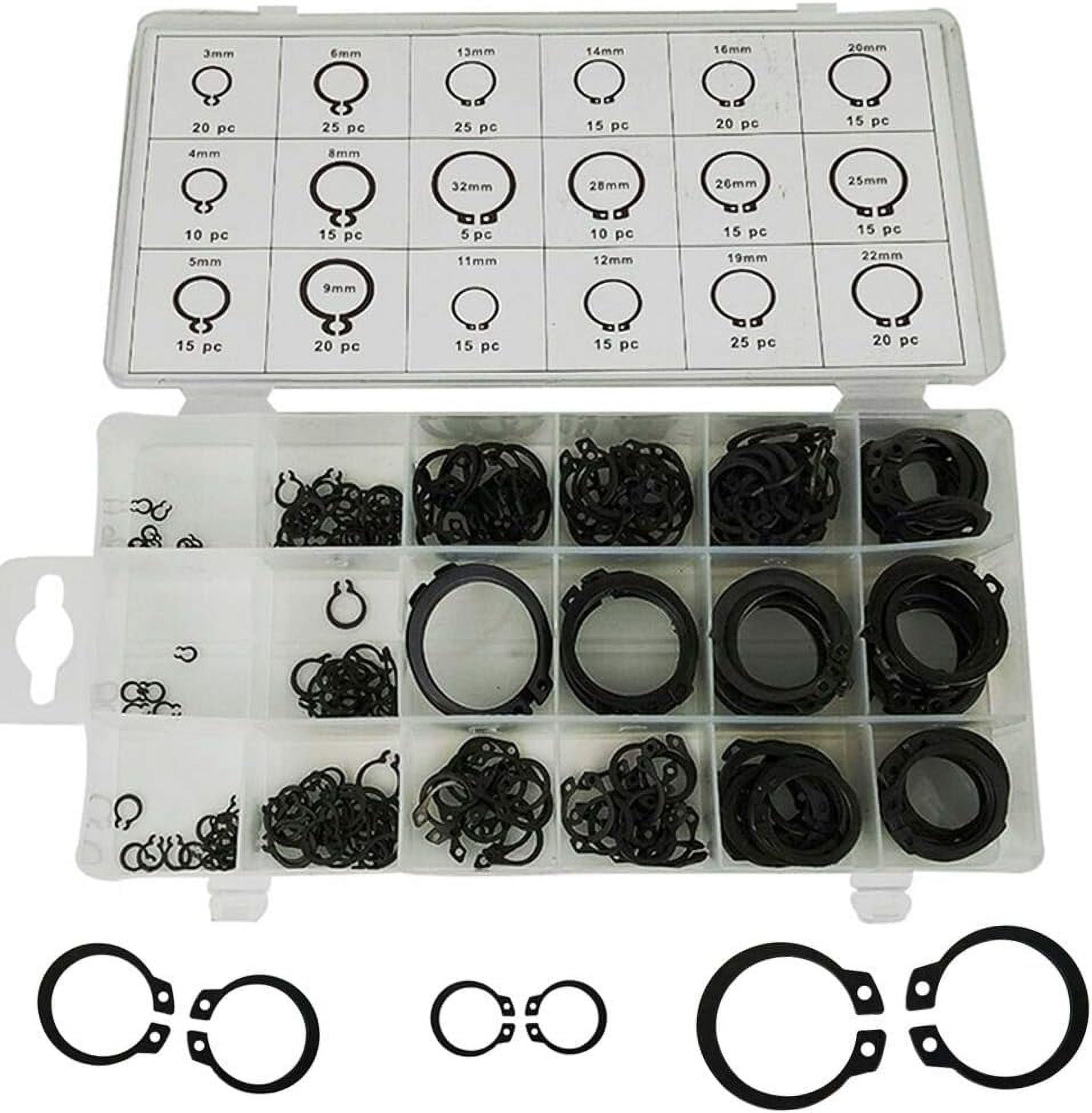Snap Rings Assortment Kit, Metal Retaining C Clips for Industrial ...