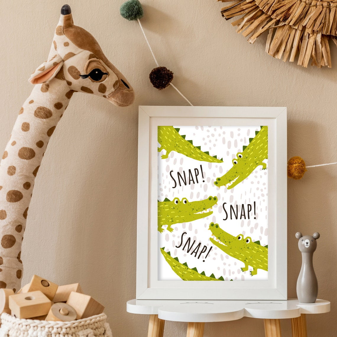 Snap! Snap! Snap! Crocodile - Boys Bedroom, Nursery Wall Art, Playroom ...