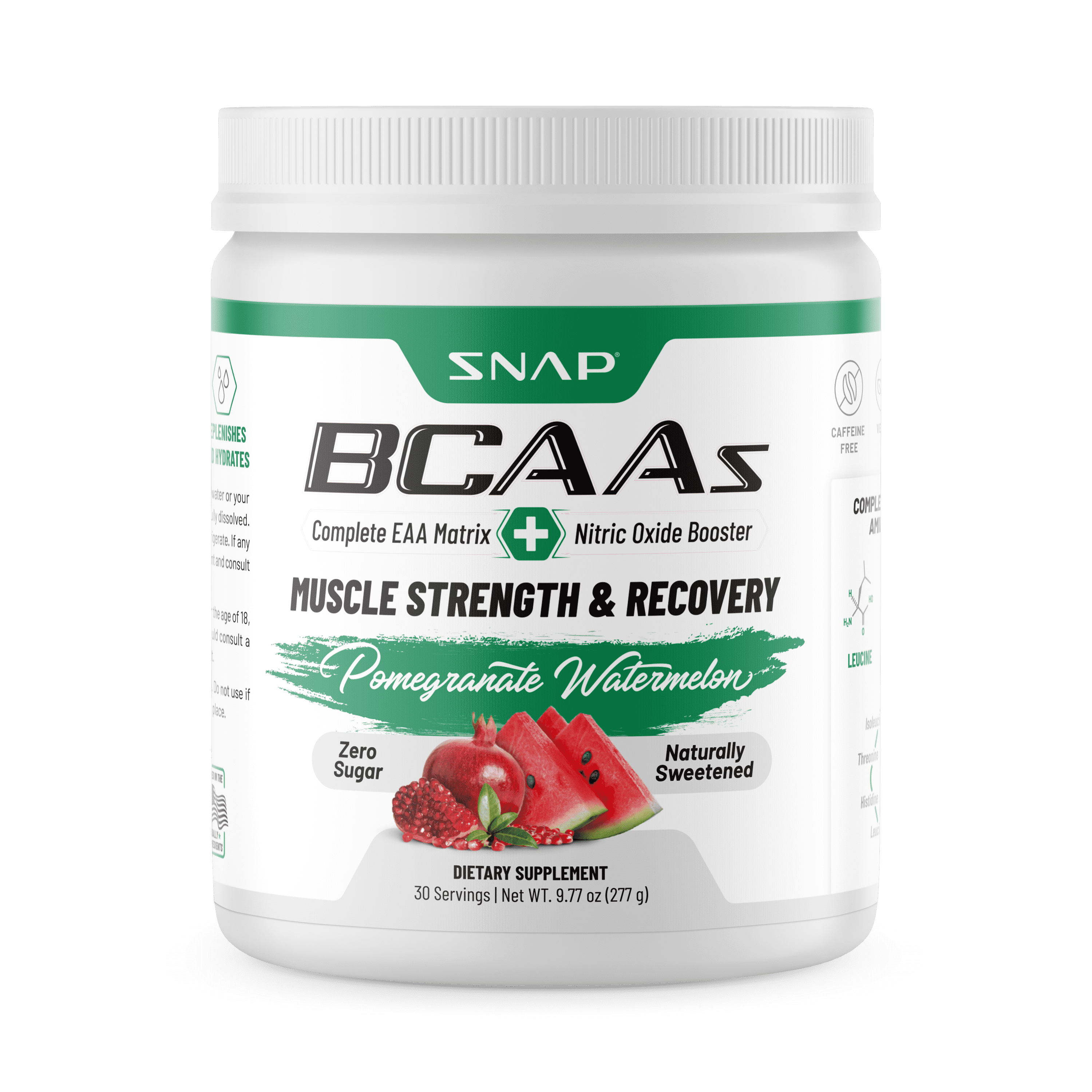 Snap Supplements BCAA Powder Pomegranate Watermelon Post Workout ...