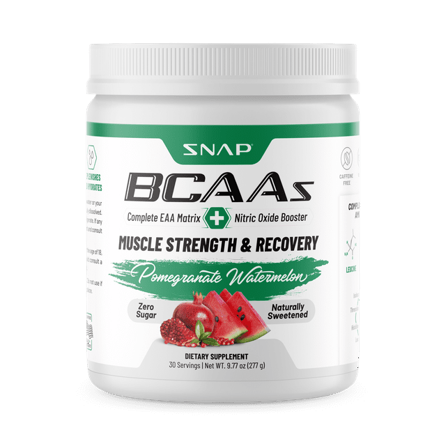 Snap Supplements BCAA Powder Pomegranate Watermelon Post Workout ...