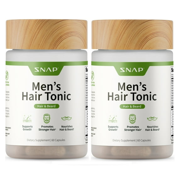 Snap Supplements Men's Hair and Beard Growth Vitamins, Biotin Pills for ...