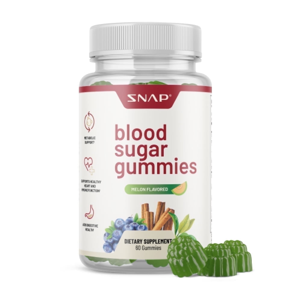 Snap Supplements Blood Sugar Support Gummies, Melon Flavor, 30 Servings ...