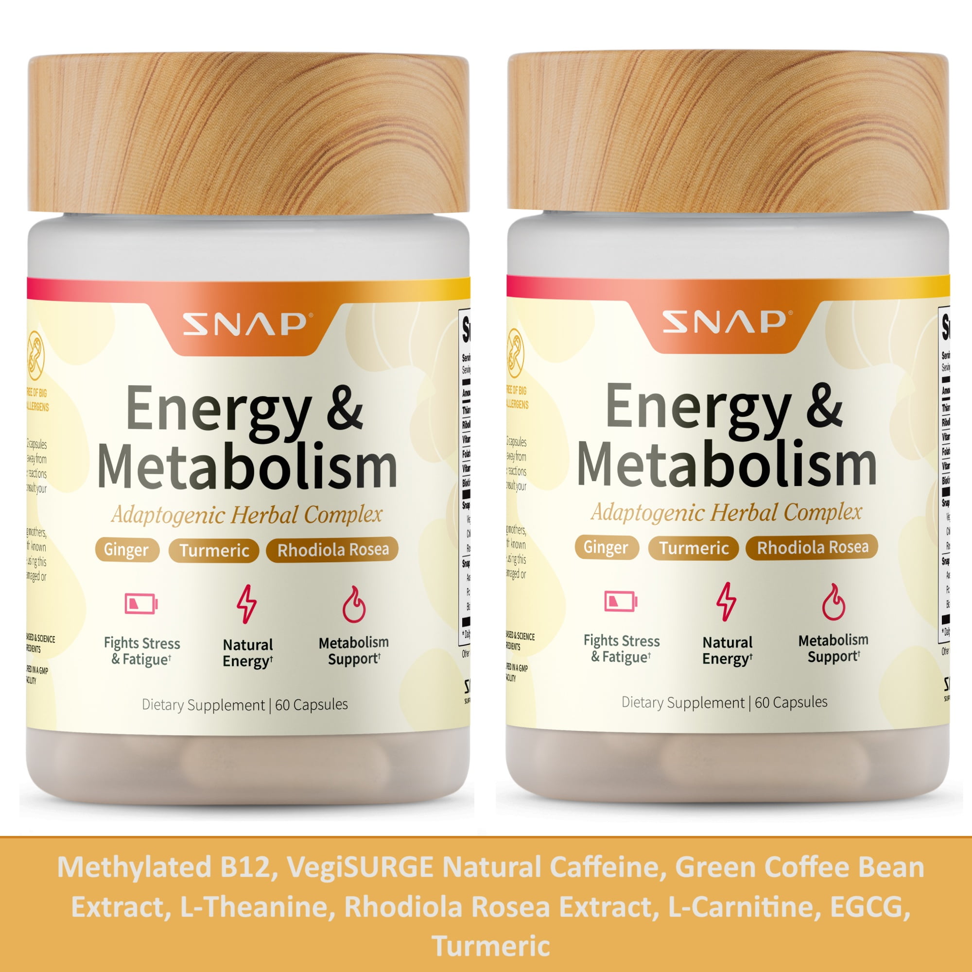 Snap Supplements Energy and Metabolism Booster Vitamins, Weight ...