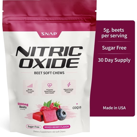 Snap Supplements Nitric Oxide Beet Chews, Blood Pressure and ...