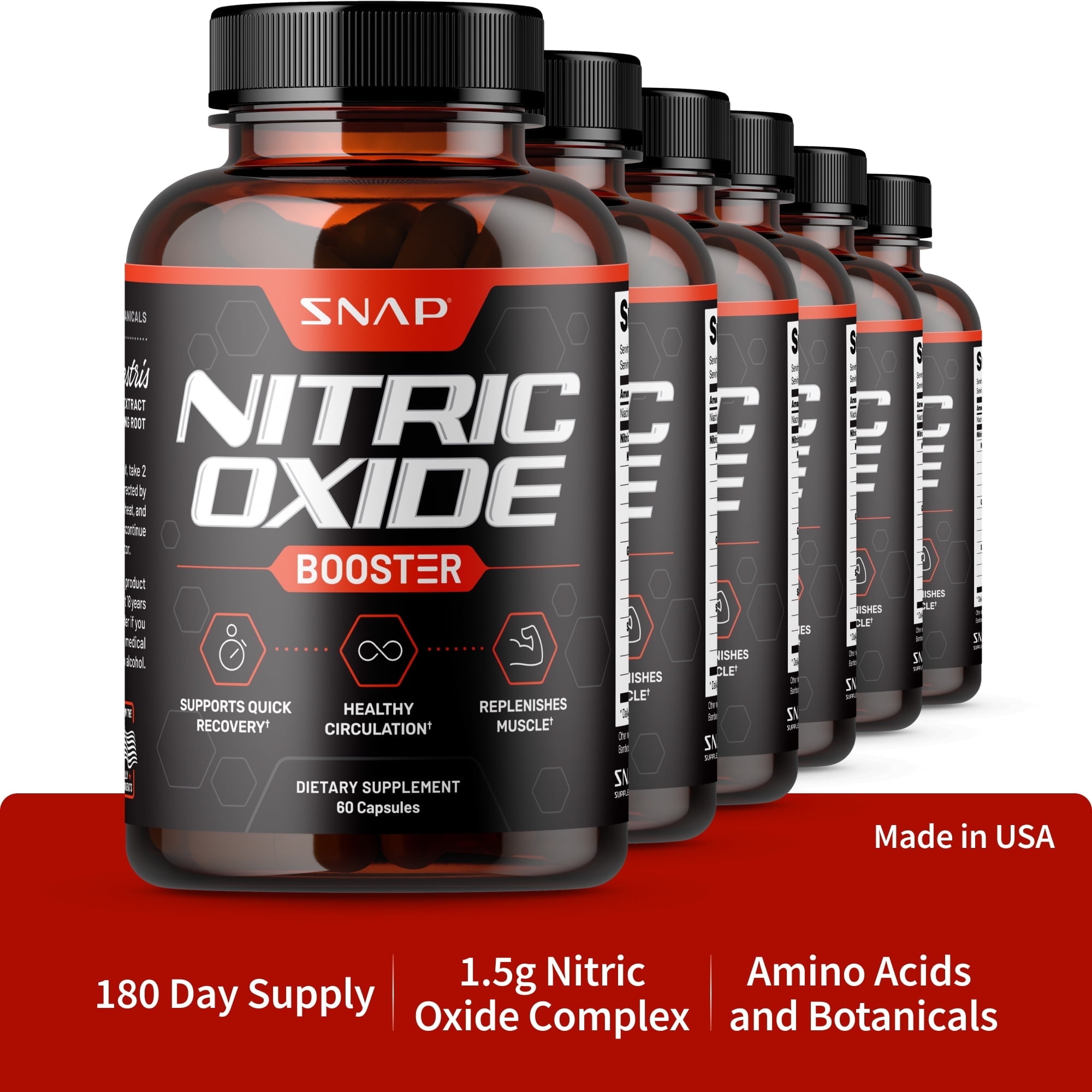 Snap Supplements Nitric Oxide Booster Capsule, Pre Workout, Muscle ...