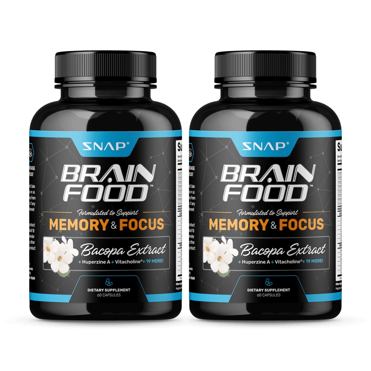 Snap Supplements Nootropics Brain Booster, Memory & Focus Support, Mental Clarity, 60 Capsules ...