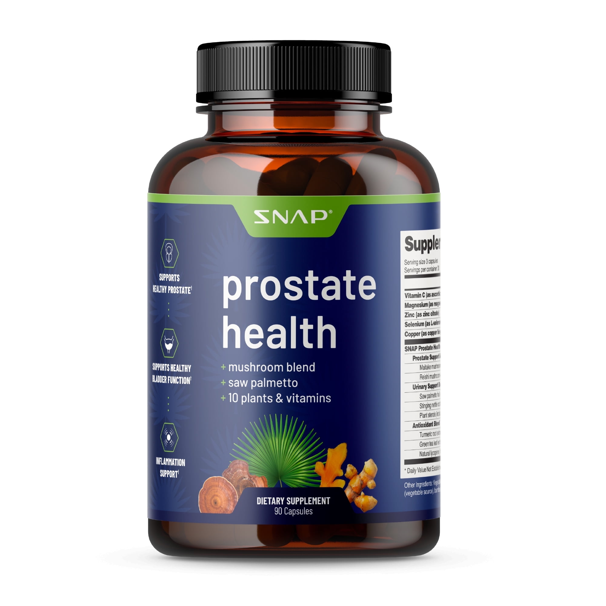 Snap Supplements Prostate Health for Men, Saw Palmetto Dietary Support ...