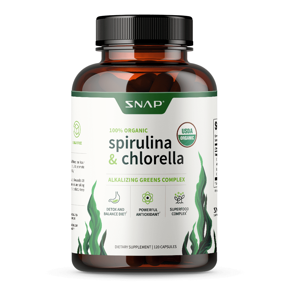 Snap Supplements Spirulina & Chlorella - Organic Heart Support ...