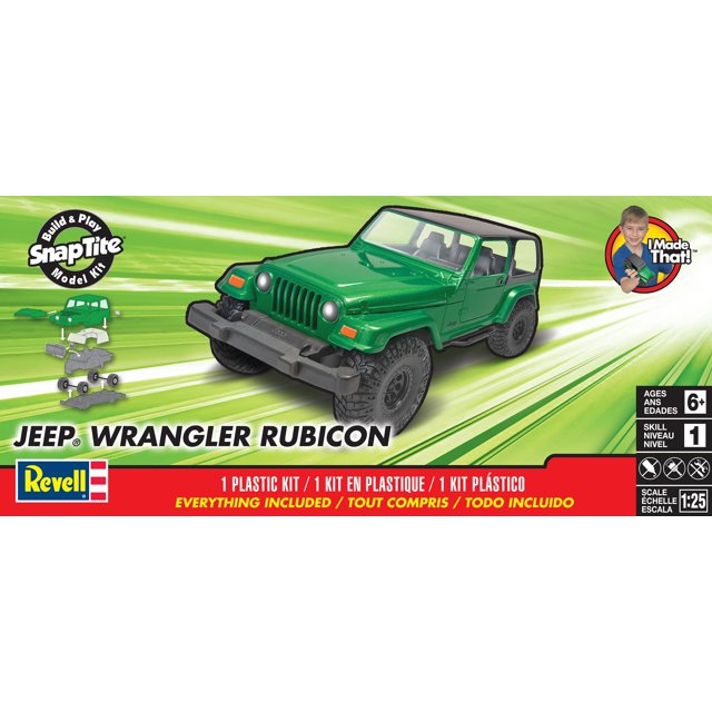 Snap Tite Jeep Wrangler Rubicon 1:25 Plastic Model Kit for Adults, Car ...