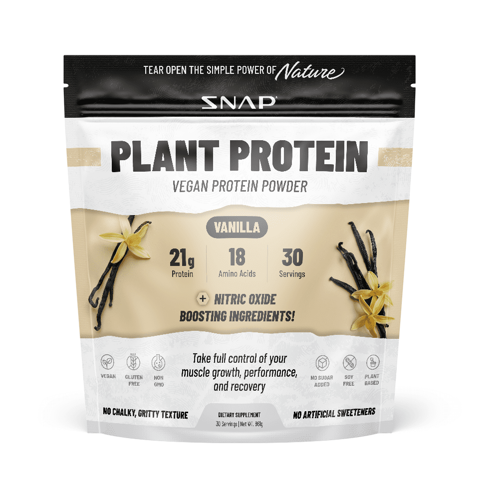 Snap Vegan 21g Protein Powder, Plant Based, Vanilla 30 Servings ...