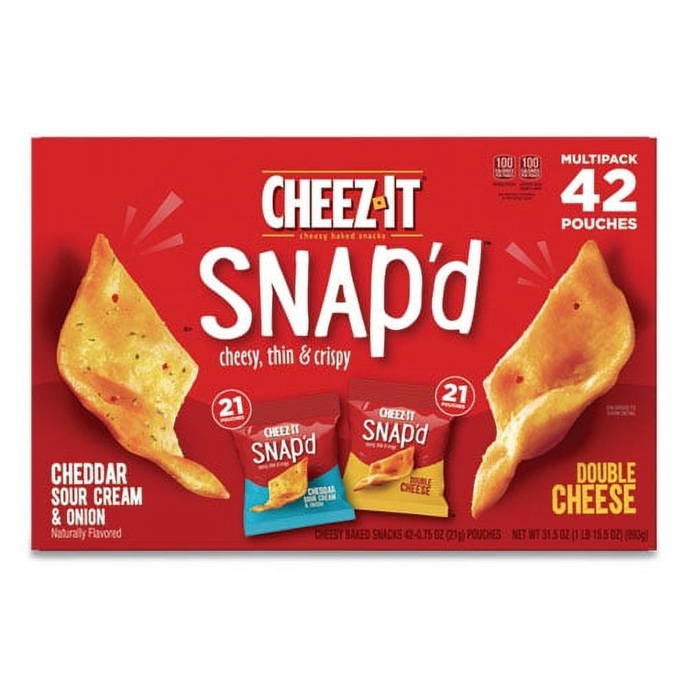 "Snap'd Crackers Variety Pack, Cheddar Sour Cream And Onion; Double ...