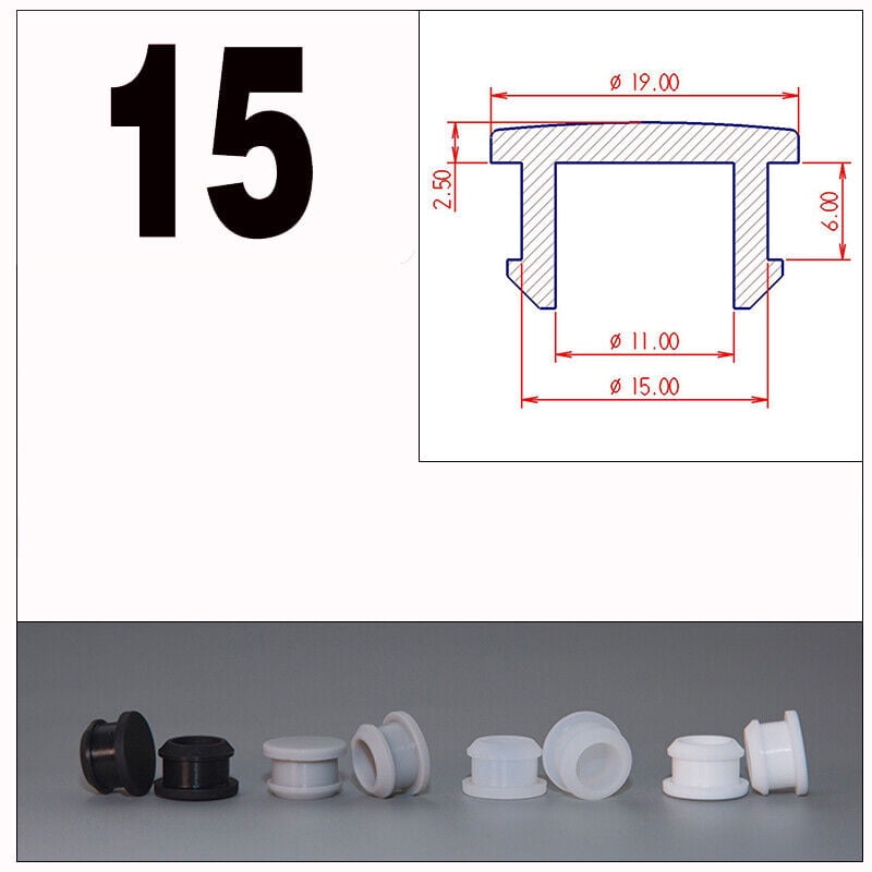 Snap-on Hole Plug Silicone Rubber Blanking End Cap Caps Seal Stopper 2 ...