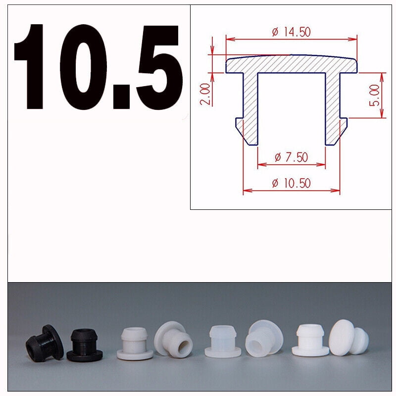 Snap-on Hole Plug Silicone Rubber Blanking End Cap Caps Seal Stopper 2 ...