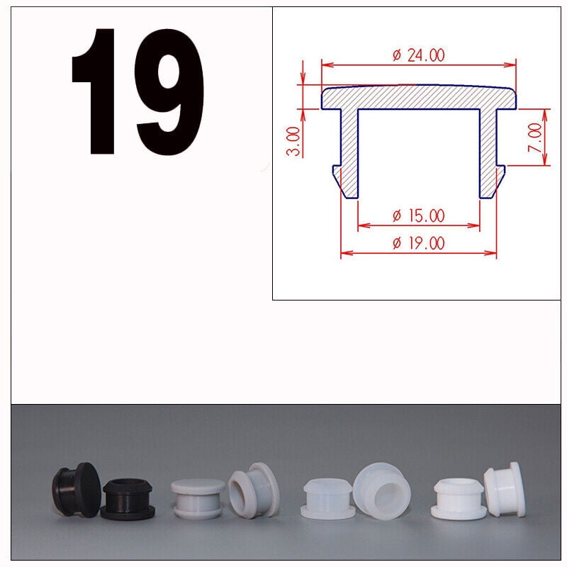 Snap-on Hole Plug Silicone Rubber Blanking End Cap Caps Seal Stopper 2 ...