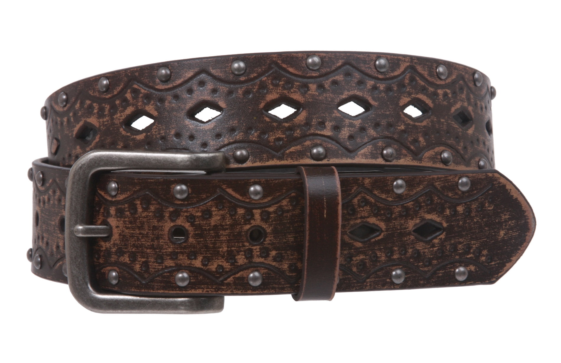 Snap on Studded Vintage Embossed Jean belt - Walmart.com