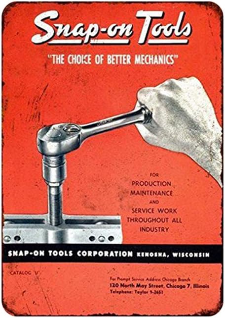 Snap-on Tools Sign Vintage Garage Man Cave Wall Decor Retro Poster ...