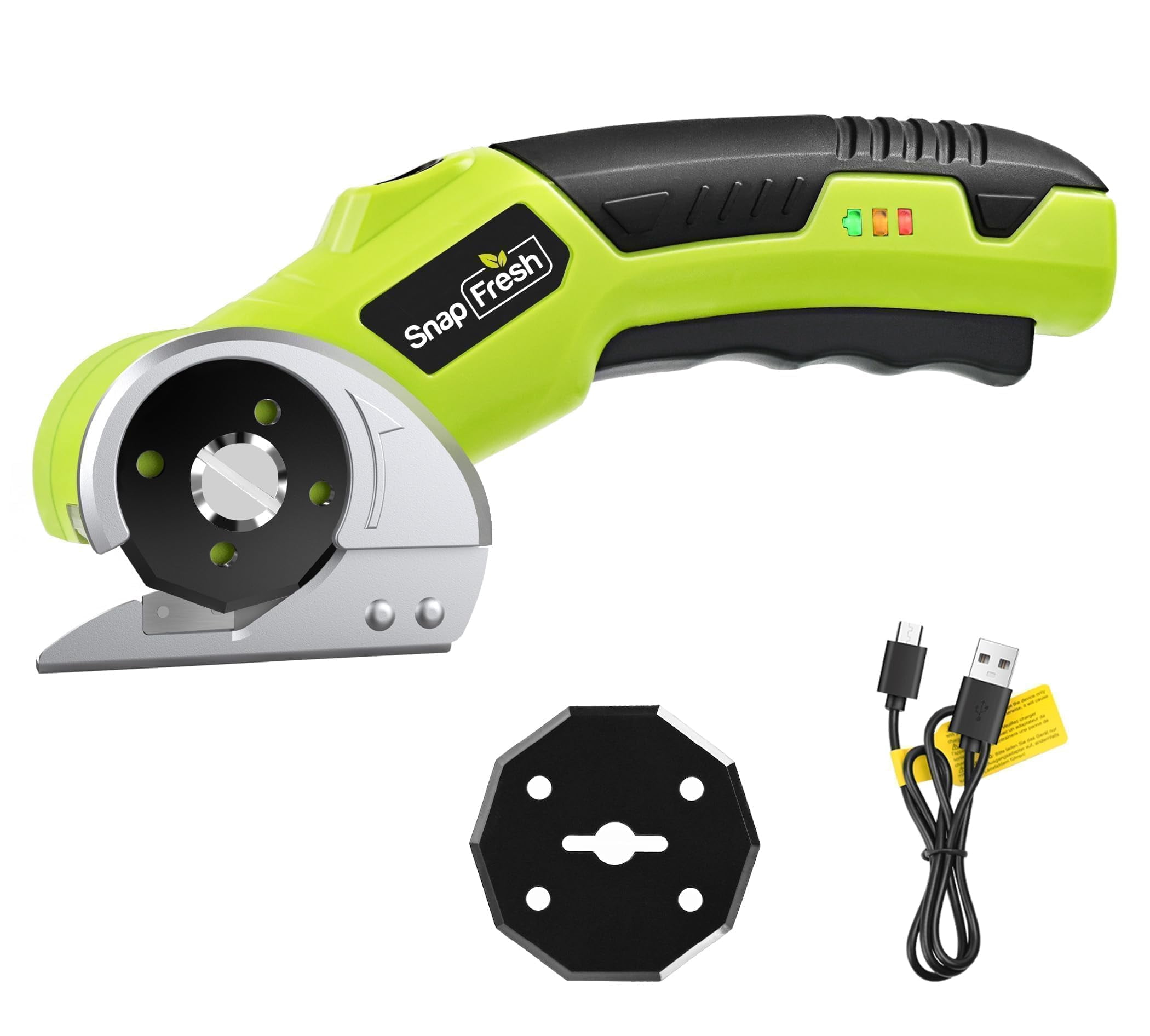 SnapFresh 4V Cordless Electric Scissors-Rechargeable Rotary Box Cutter ...