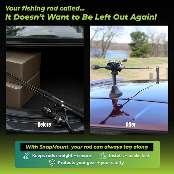 SnapMount - Magnetic Fishing Rod Holder for Car – Fishing Pole Roof ...