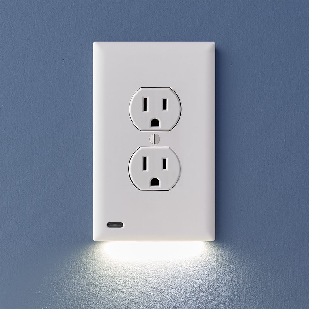 SnapPower, GuideLight Wall Plate, Duplex, White, LED Night Light ...