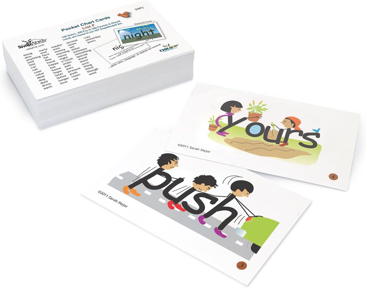SnapWords List F Pocket Chart Cards | Multisensory | Kinesthetic | ESL ...