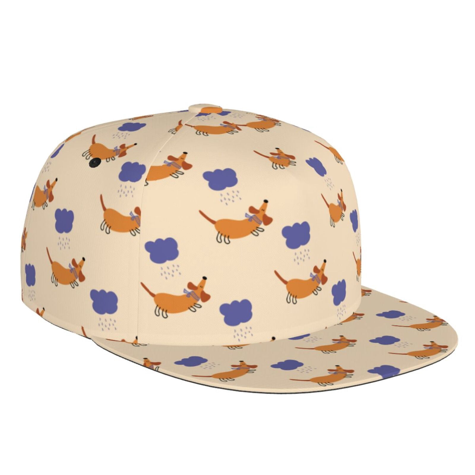 Snapback Hats For Men, Dachshund Dog Puppy Clouds Flat Bill Brim ...