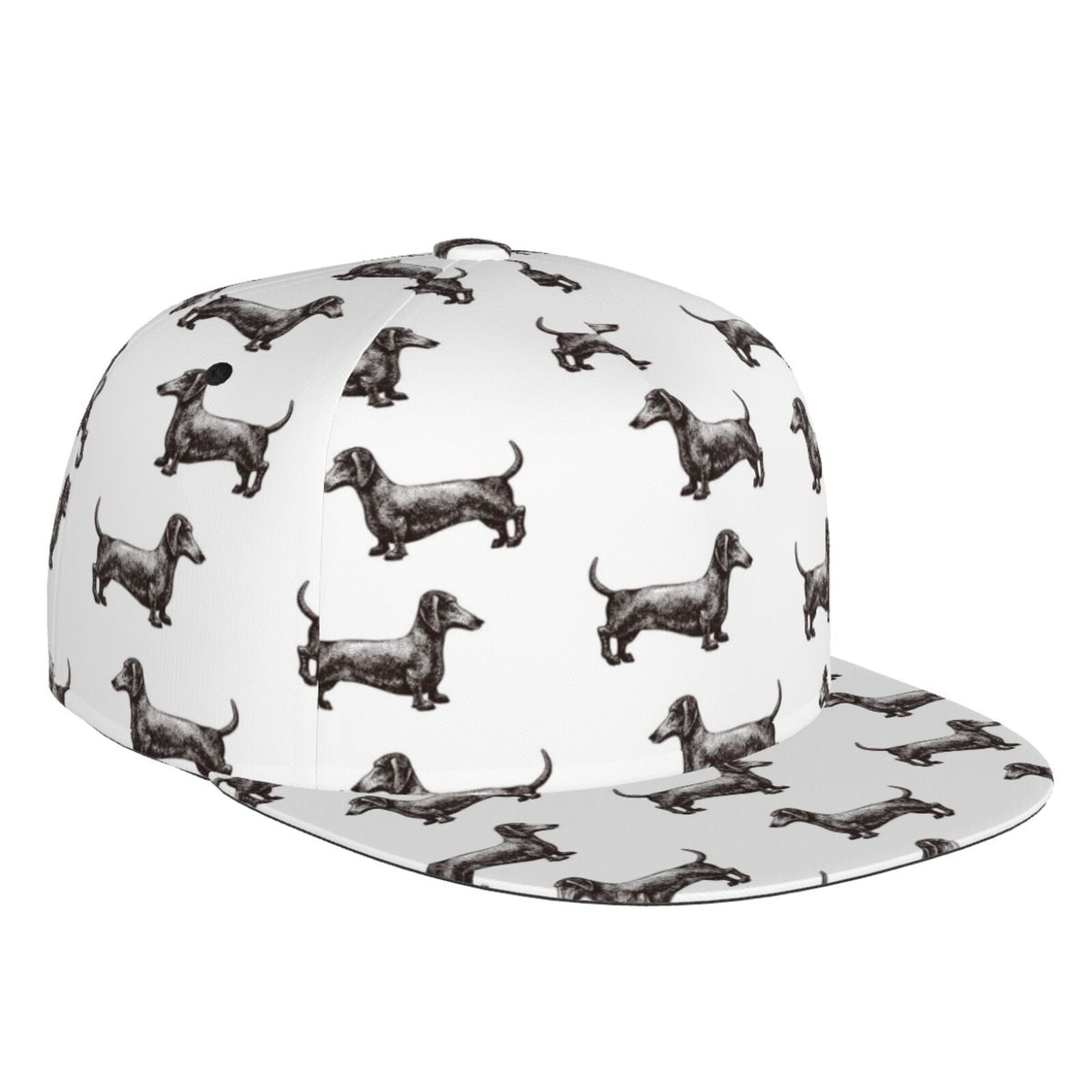 Snapback Hats For Men, Dachshund Dog Puppy Retro Flat Bill Brim ...
