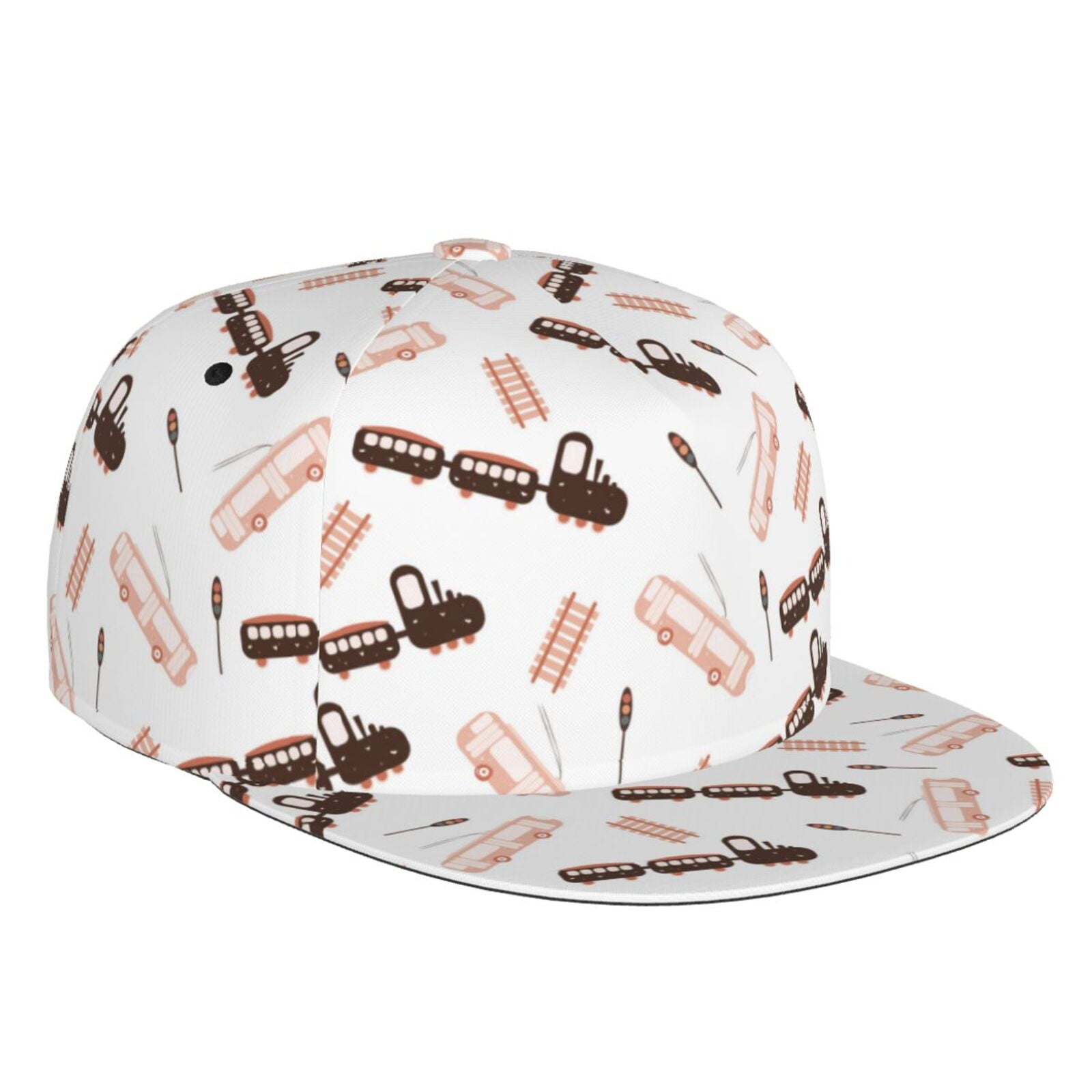 Snapback Hats For Men, Traffic Train Pattern Flat Bill Brim Baseball ...
