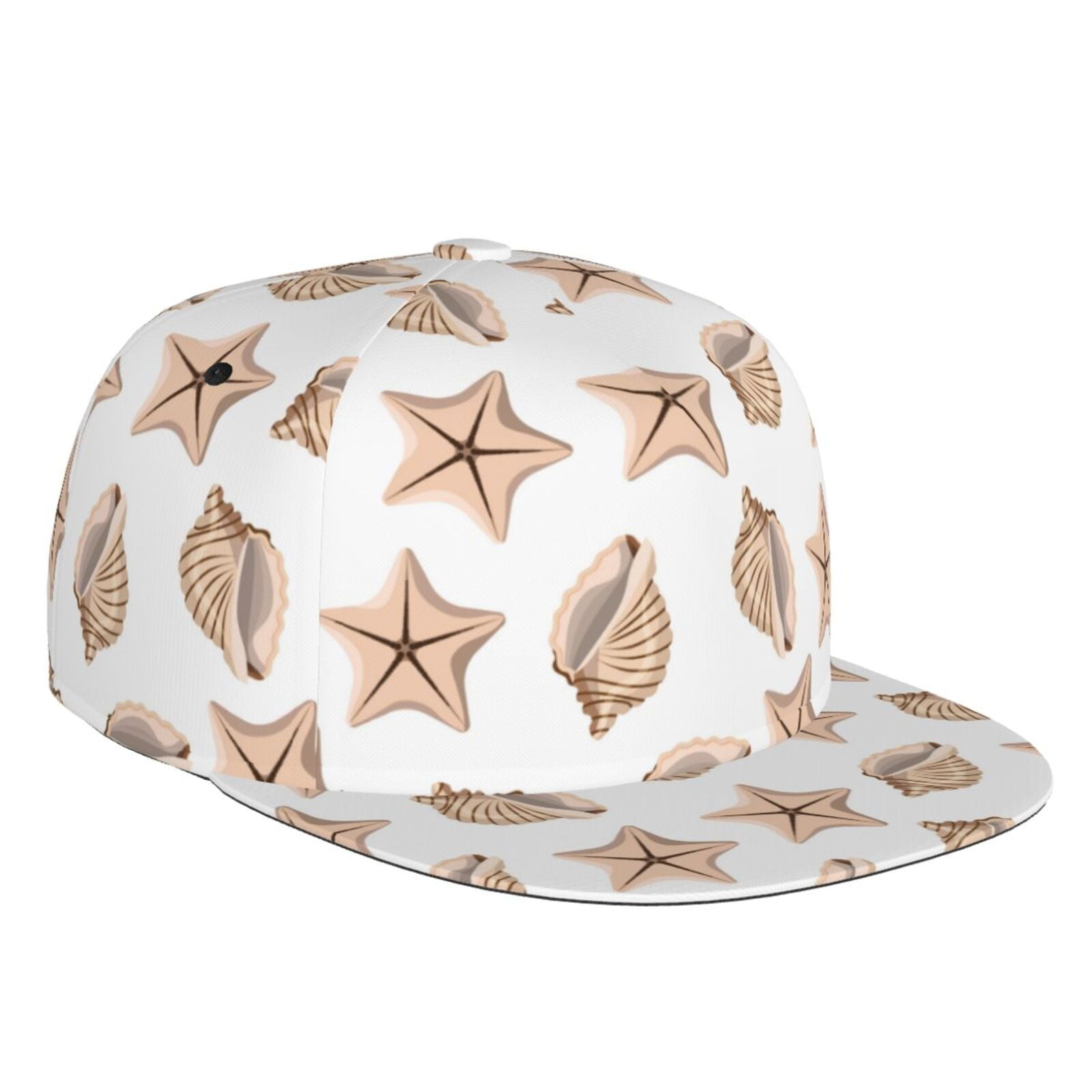 Snapback Hats for Men - Conch Shells Print No.9073 Flat Bill Brim Hat ...