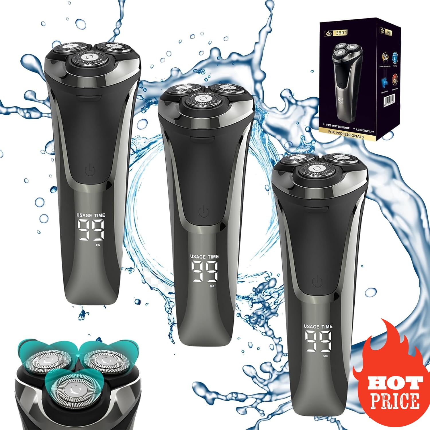 Snapbuy Electric Razor, Snapbuy Electric Razor 4d Rotary, Ipx7 Waterproof Snapbuy Electric Razor ...