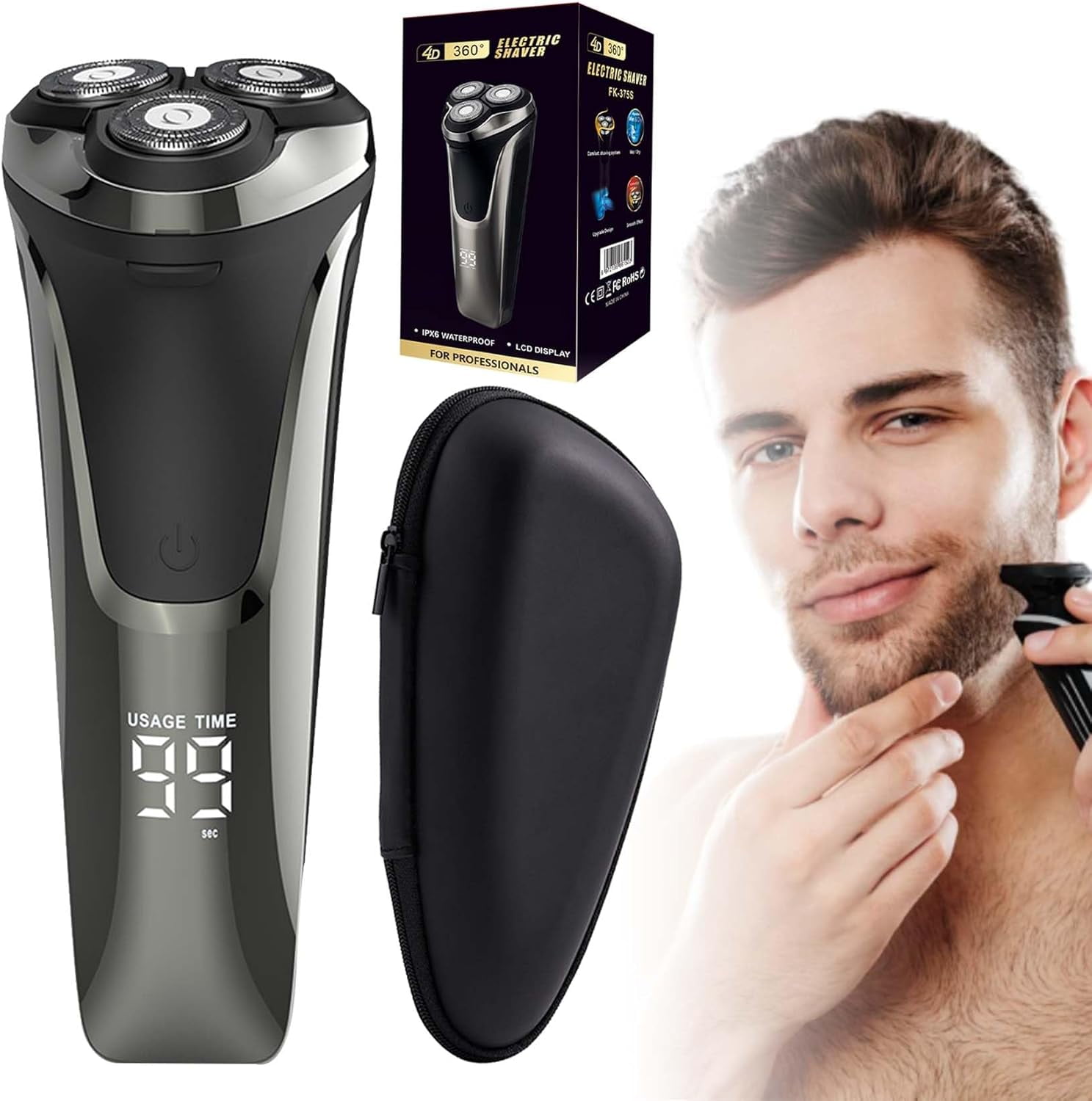 Snapbuy Electric Razor for Men, 4D Rotary, IPX7 Waterproof ...