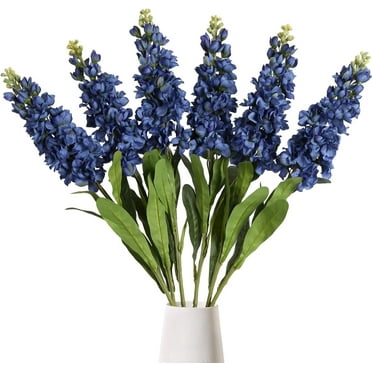 3 Pcs Delphinium Blue Artificial Flowers Bouquet Garden Larkspur Plant ...