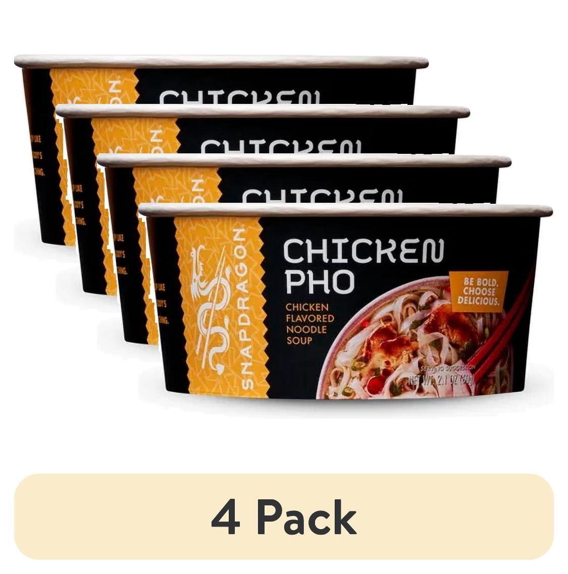 (4 pack) Snapdragon Chicken Pho Bowl 2.1 oz (Chicken Flavored Noodle ...