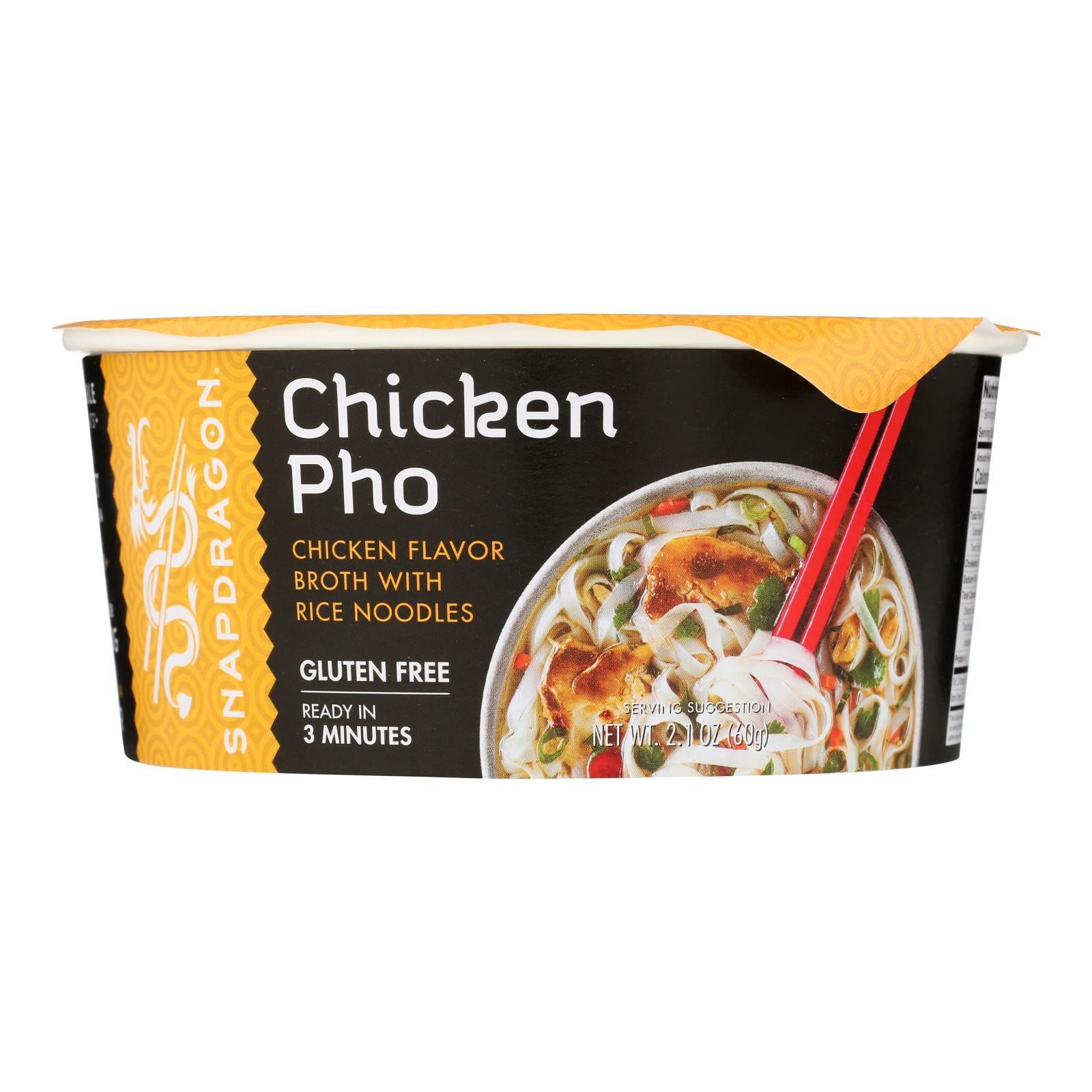 Snapdragon Foods - Bowl Chicken Pho - Case of 6-2.1 OZ - Walmart.com