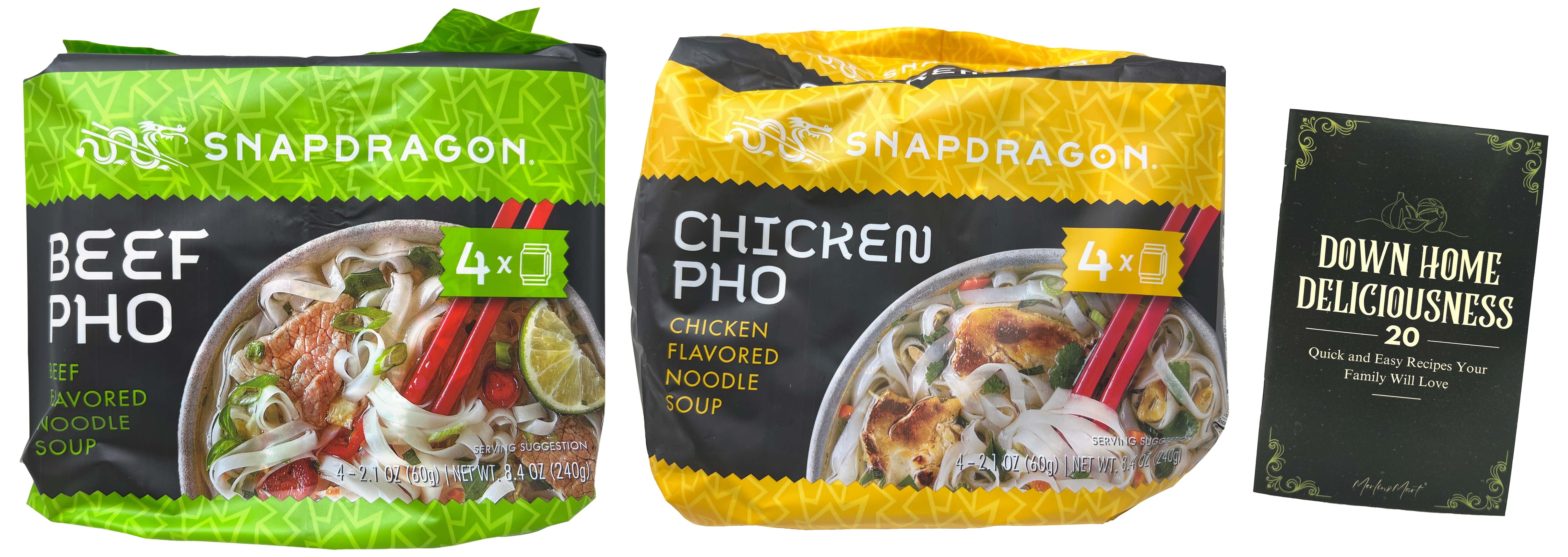 Snapdragon Pho Ramen Instant Noodle Variety: Chicken, Beef (4-pack ...
