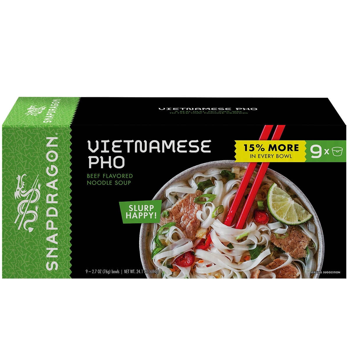 Snapdragon Vietnamese Pho Beef 2.7 oz Pack of 9, Ready to Eat Beef ...