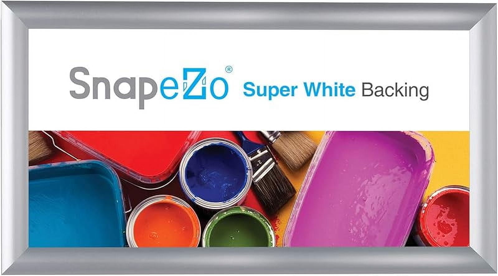 SnapeZo Poster Frame 18x24 Inches, White 1 Inch Aluminum Profile, Front-Loading Snap Frame, Wall ...