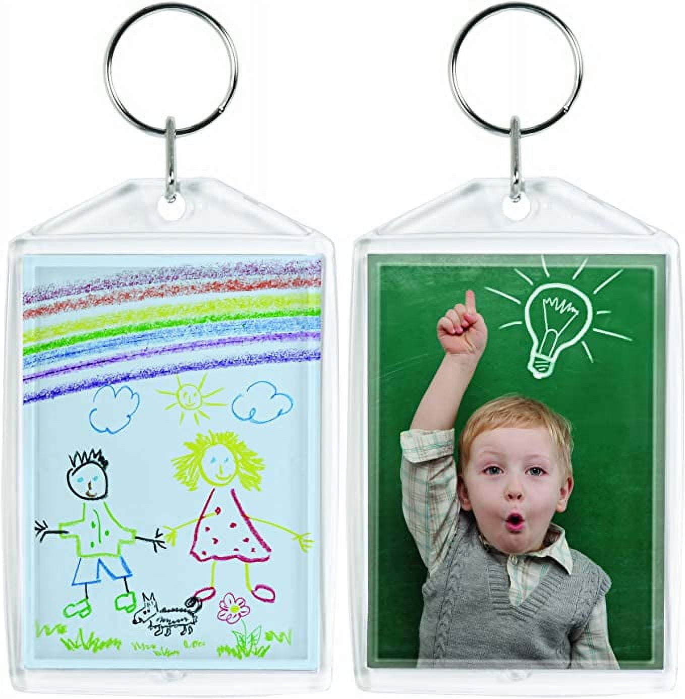 Snapins 2.5" x 3.5" Jumbo Clear Acrylic Photo Keychains - Pack of 25 ...