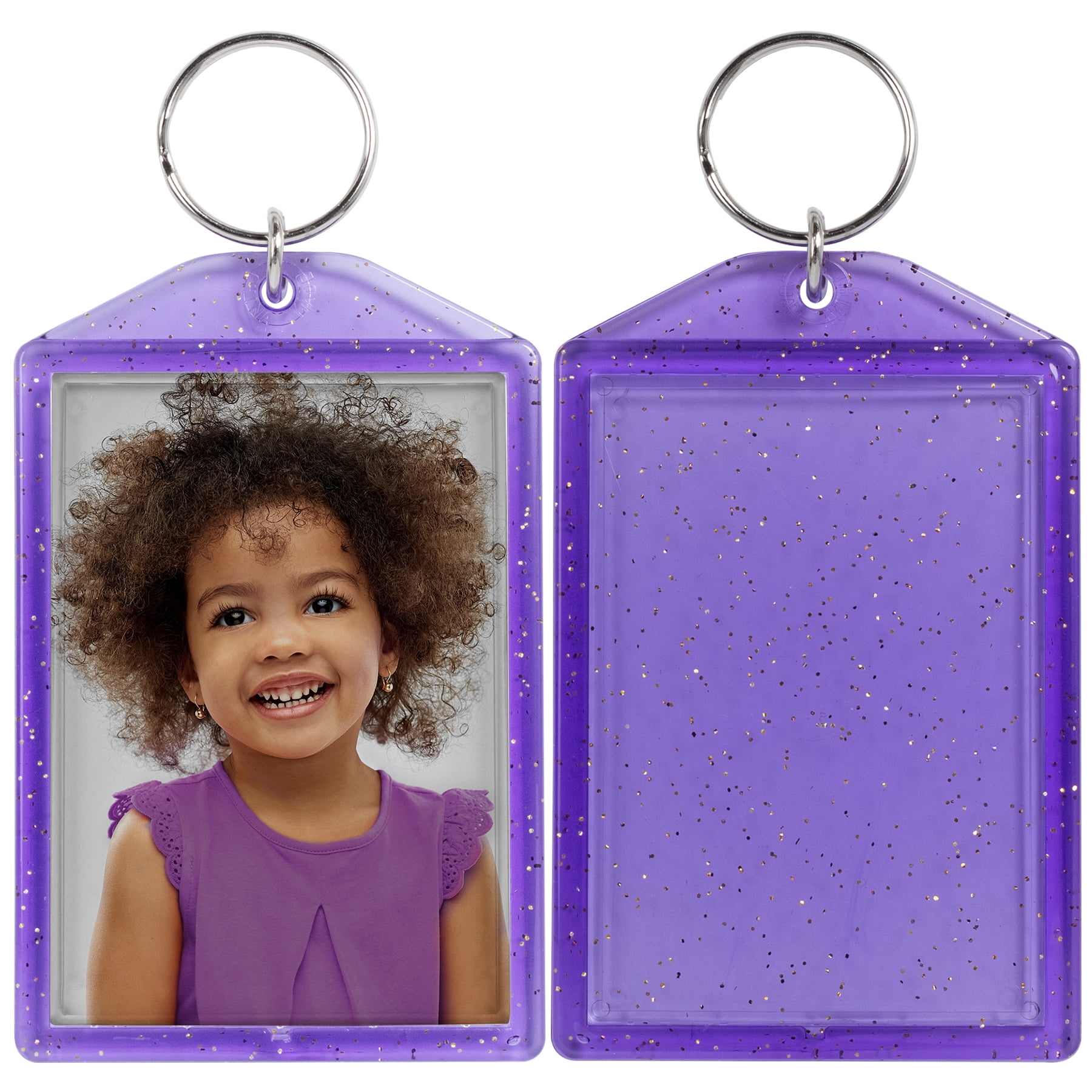 Snapins Purple Translucent Sparkle 2x2.875 Photo Keychains - Pack of 24 ...