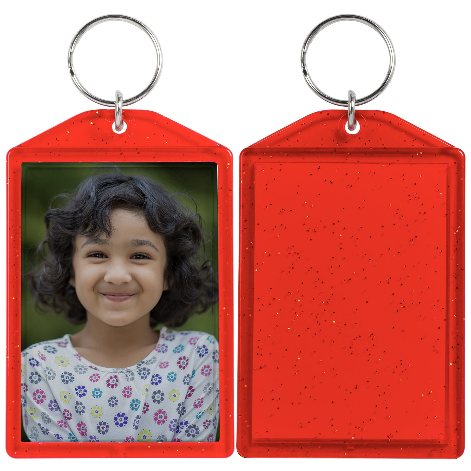 Snapins Red Translucent Sparkle 2x2.875 Photo Keychains - Pack of 25 ...