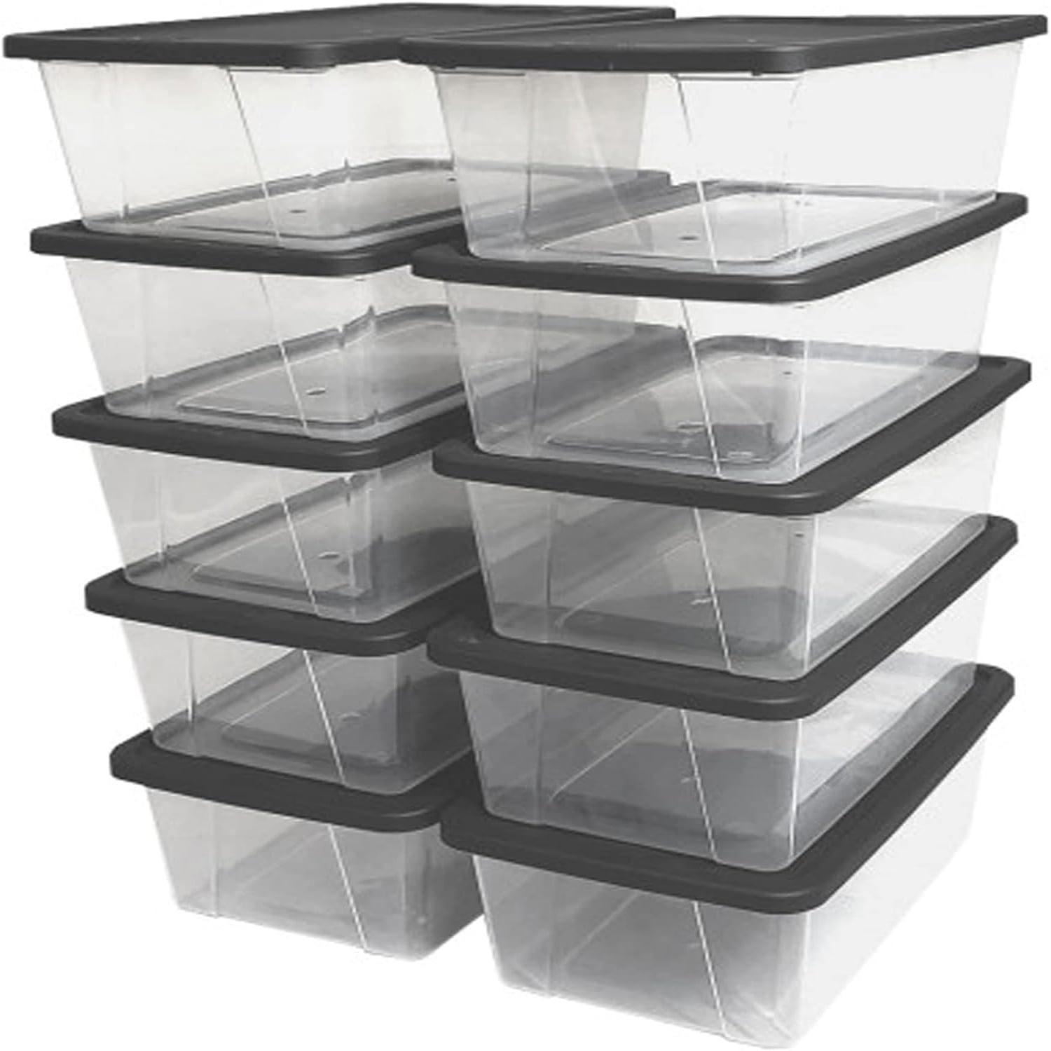Snaplock 56-Quart Plastic Multipurpose Stackable Container Bins with ...