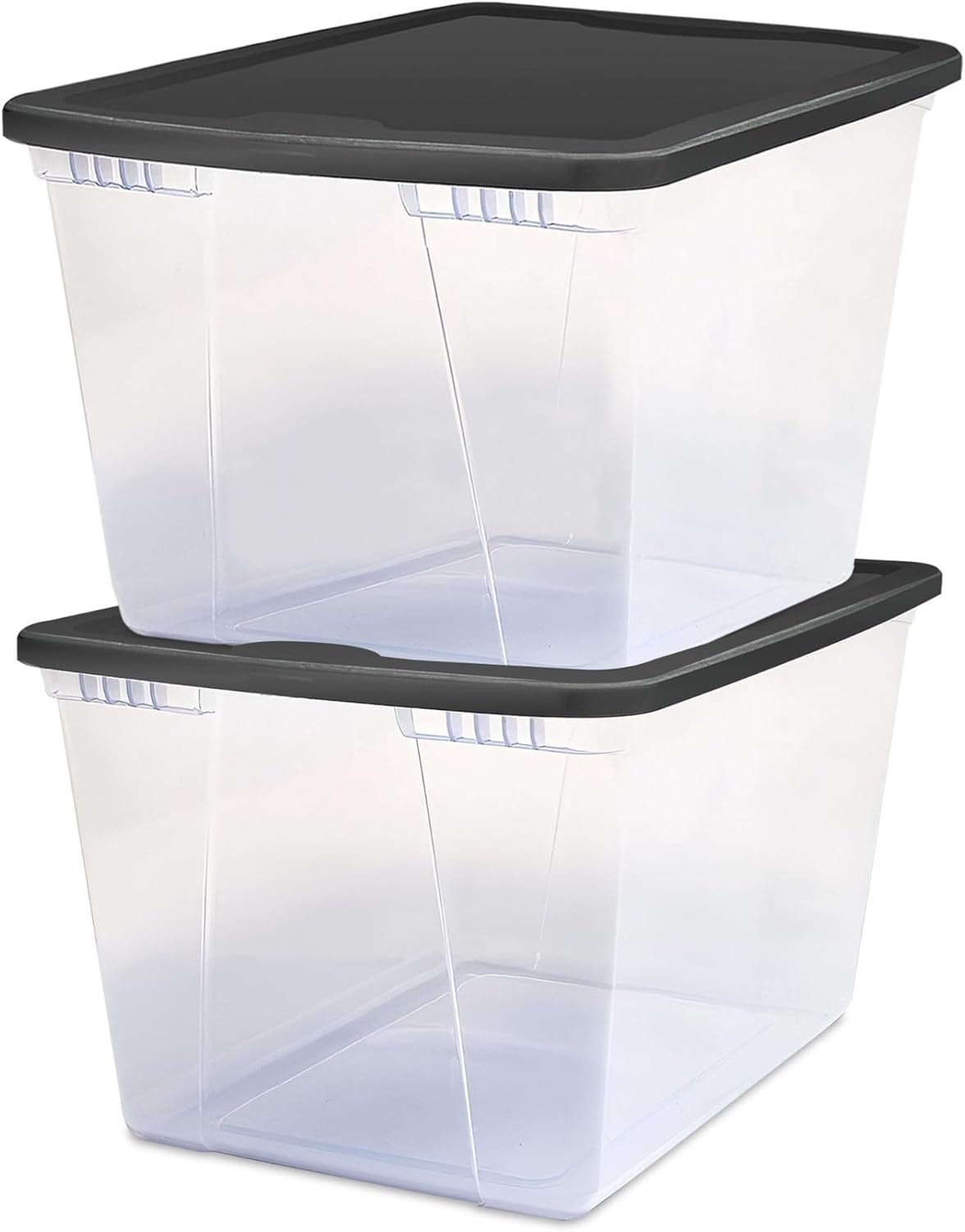 Snaplock, Large Clear Plastic Storage Organizer Bins w/Lids, 56 Quart ...