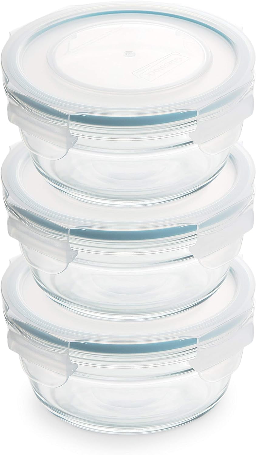 Snaplock Lid Tempered Glasslock Storage Round Container Airtight 3 ...