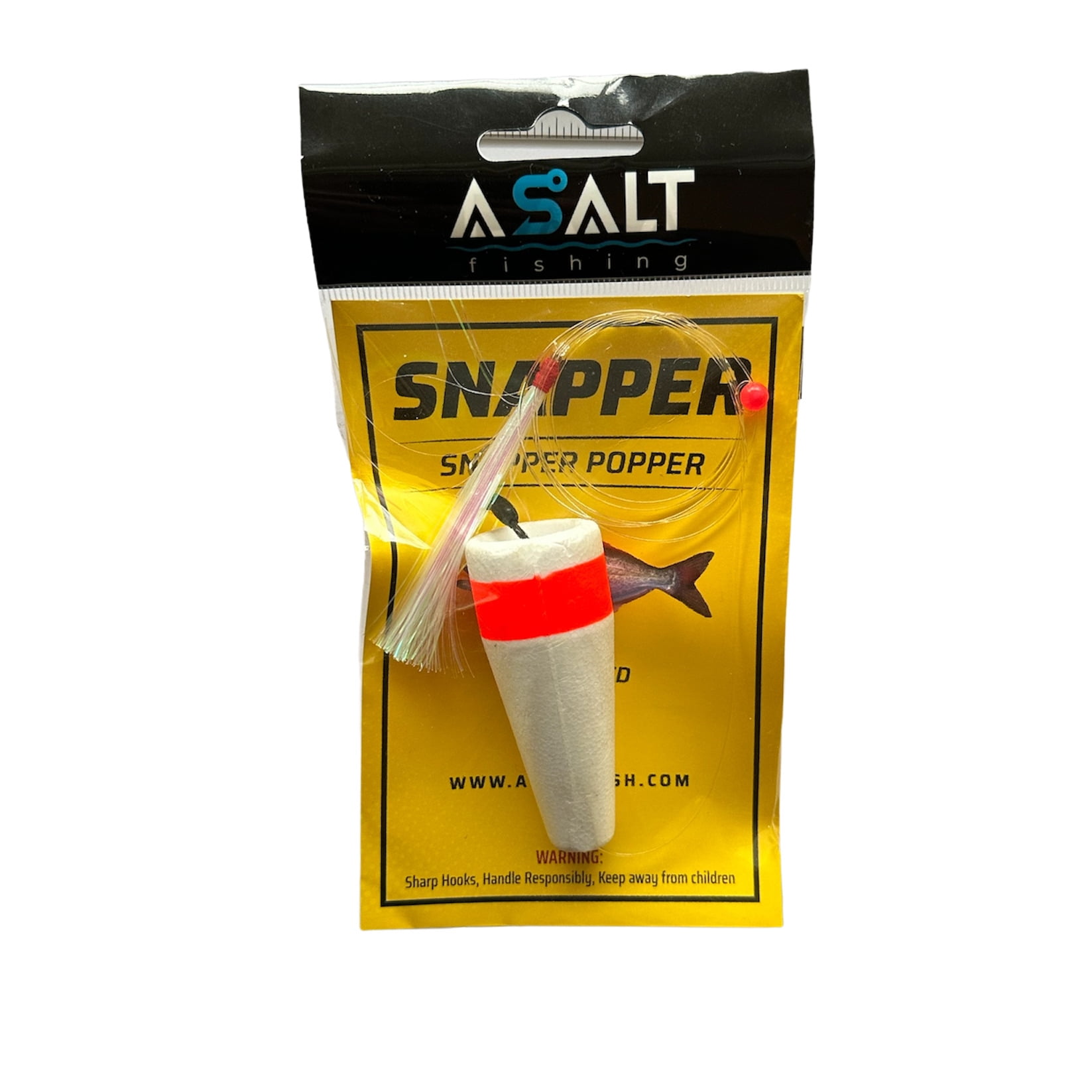 Asalt Fishing Snapper Popper With Mylar Silver Flash Teaser - Walmart.com